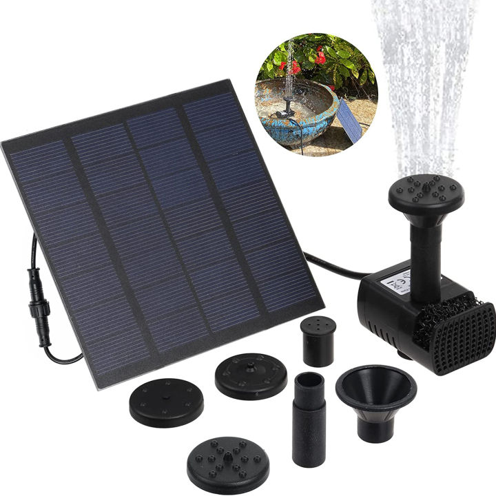 Solar Water Fountain Pump with Nozzle DIY Solar Fountain Kit Versatile ...