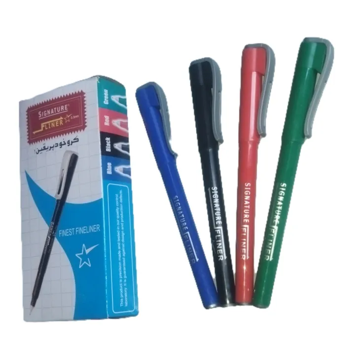 Signature Fineliner Blue/Black/Red/Green (Pack of 10 Fineliners ...