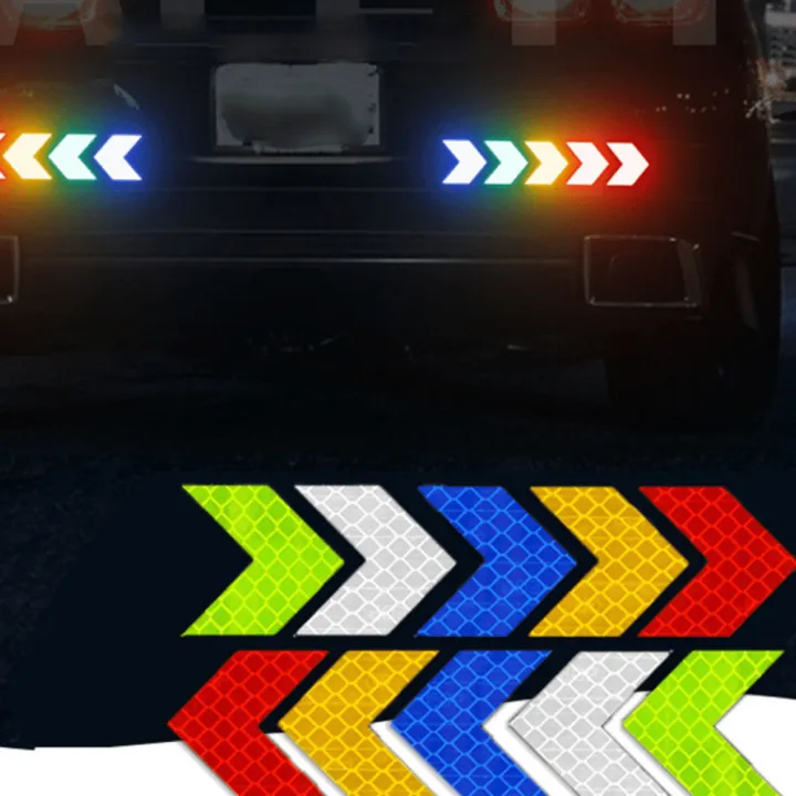 12 Pcs/Set Reflective Arrow Sign Tape Warning Safety Sticker for Car ...