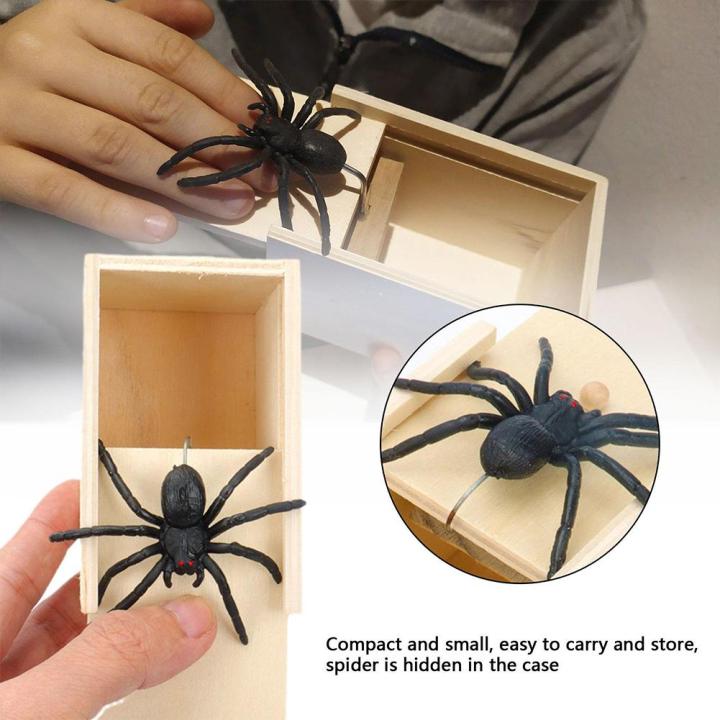 Funny Surprise Joke Prank Happy Box Wooden Spider Box Toys And Other ...