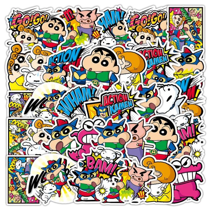 50PCS Cartoon Anime Crayon Shin Chan Stickers Kids Toys for Car Laptop ...