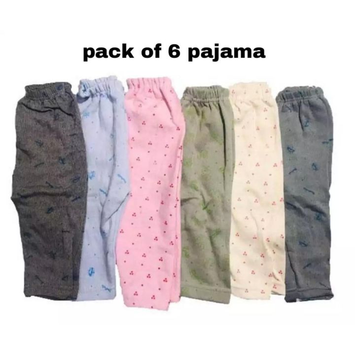 Pack of 6 baby baba kids multicolour casual pajama for summer & winter ...