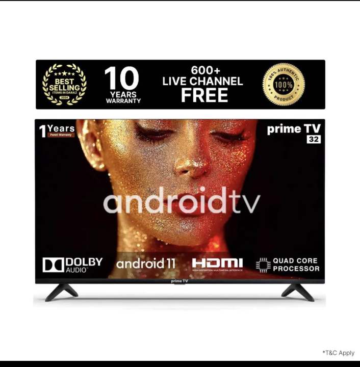 prime TV 32 inch FHD Frameless Voice Control Android Smart TV | Daraz ...