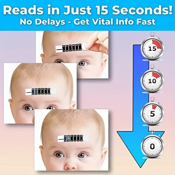 Baby Forehead Quick Temperature Measuring Sticker, Baby Temperature ...