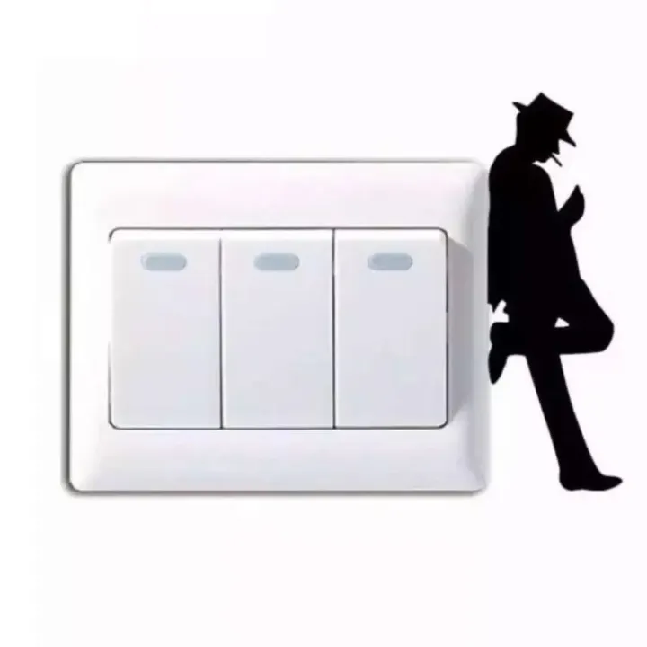 man switchboard wall sticker switch board stickers boy for boys black ...