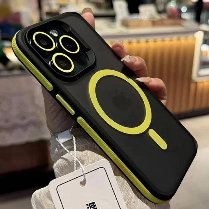 Fashion Bicolor Matte Magnetic Translucency Case For iPhone 16 15 14 13 ...