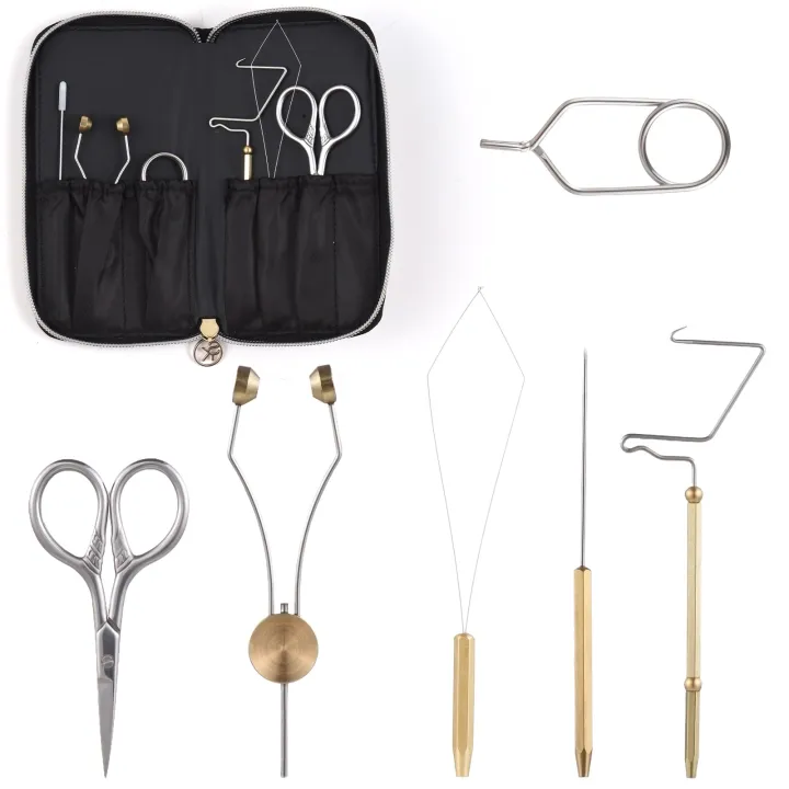Fly Tying Tools Combo Kit Whip Finisher Bobbin Holder Bodkin Bobbin ...