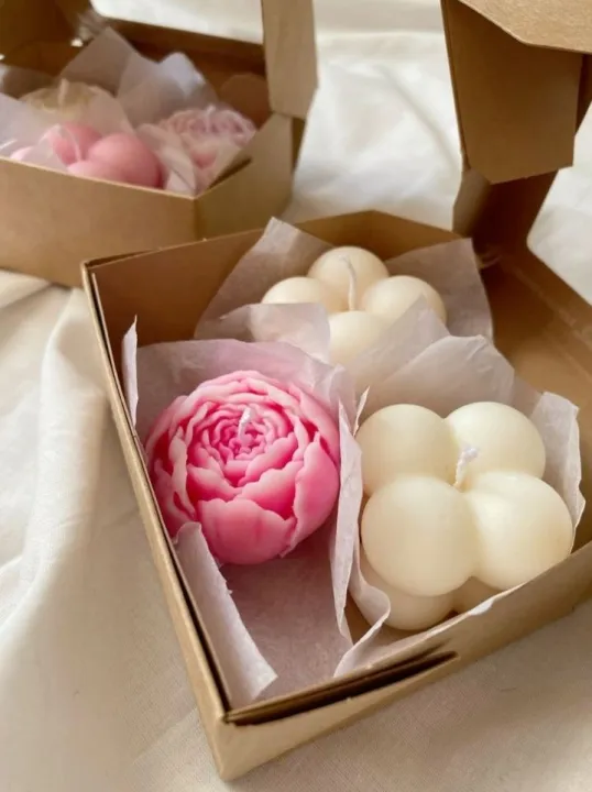 Pack of 2 Cute Scented (1pc) Mini Cute Flower Candle and (1pc) Mini ...