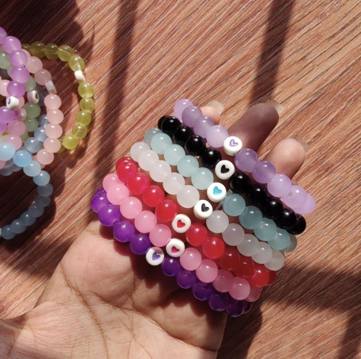 1pcs heart beads color bracelets for girls and boys friendship ...