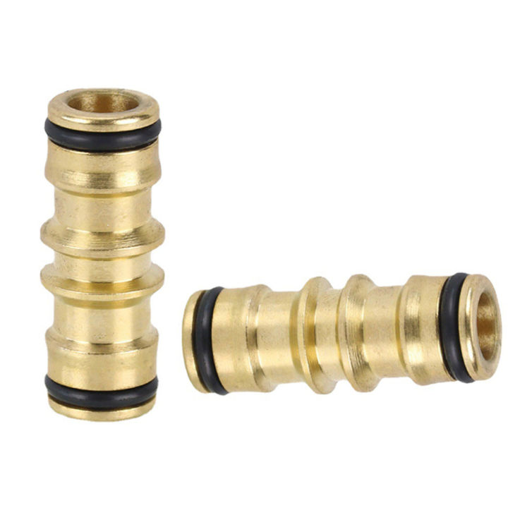 2 Way Garden Brass Hose Connector Joiner Coupler Watering Water Pipe ...
