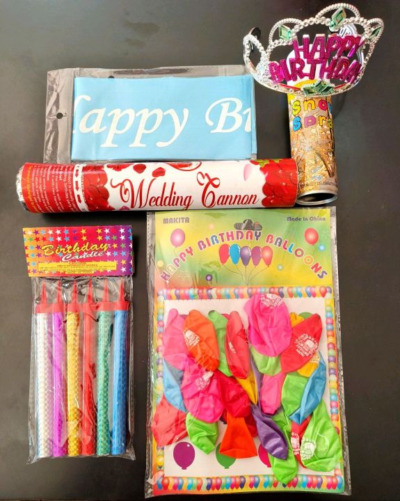 Birthday Combo Set of 6: Party Pooper, Sash, Crown, Snow Spray ...