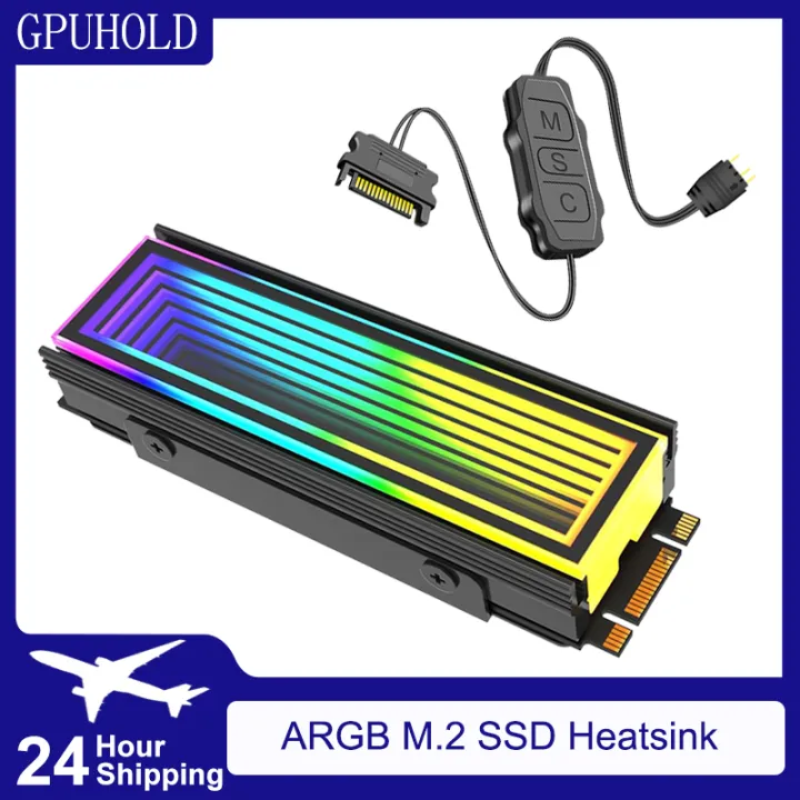 GPUHOLD ARGB AURA Sync Computer 2280 SSD M2 Radiator Aluminum PC RGB M ...