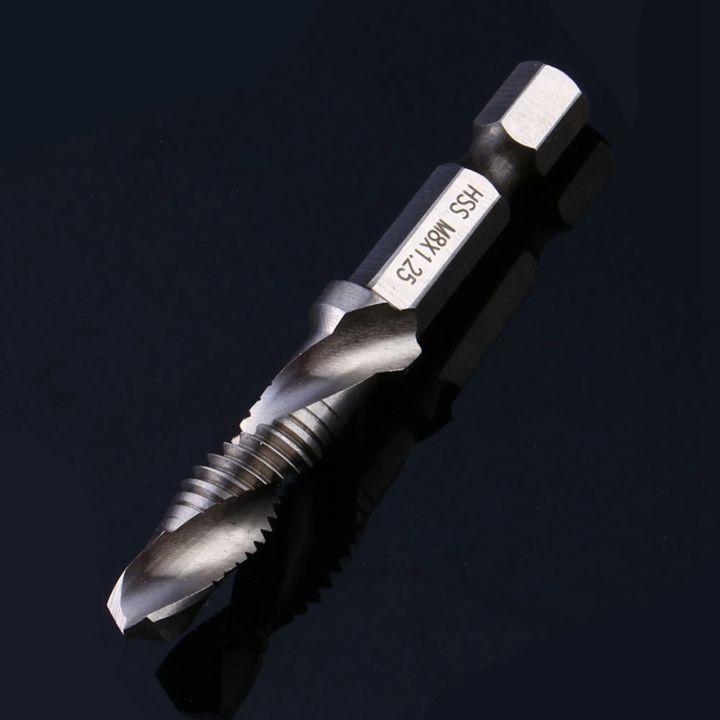 M8 HSS 1/4" Hex Shank Drill & Tap Taper Drill Bits Power Tool Part ...