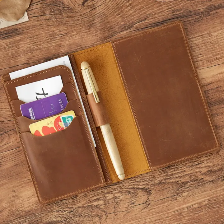Leather Field Notes Cover for Moleskine Cahier Notebook, Vintage Pocket ...