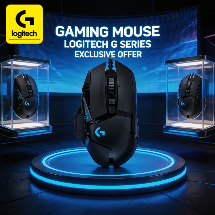 Logitech G502 Wired Gaming Mouse, adjustable weight system, RGB glowing ...