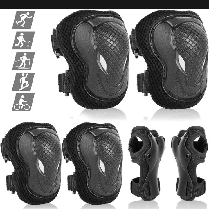 6 Pieces Kids Outdoor Sports Protective Gear Knee Pads Elbow Pads Wrist ...