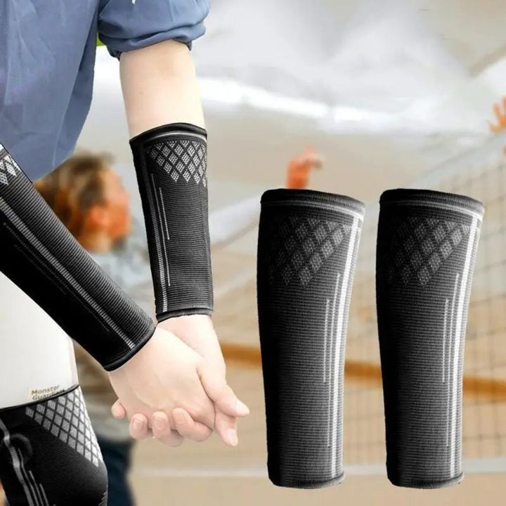 1Pairs UV Protection Volleyball Arm Sleeves Wrist Support Elastic Arm ...