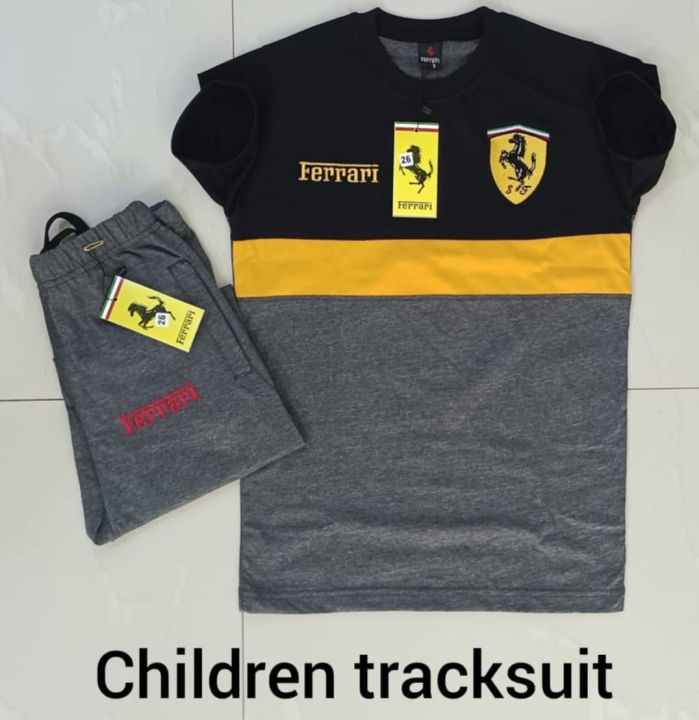 Children tracksuit Ferrari with Trouser Sizes : 20-30 5 Colours Fabric ...