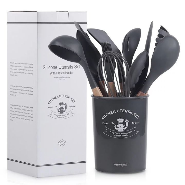 12 Pieces Set Silicone Kitchen Accessories Cooking Tools Kitchenware ...