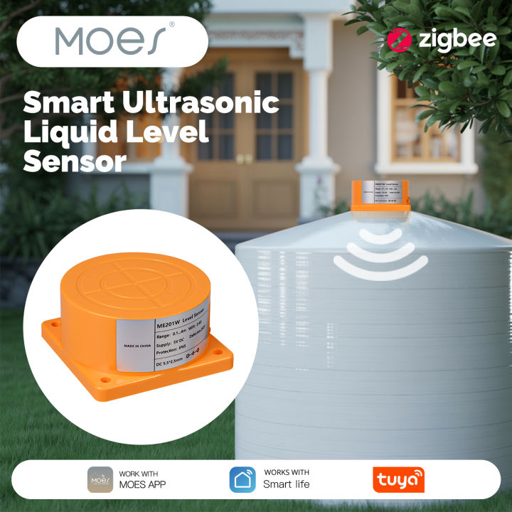 MOES Tuya Smart WiFi/Zigbee Ultrasonic Liquid Level Sensor Water Tank ...