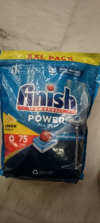 Finish powerball power all in 1, 75tabs lemon sparkle 1.2kg | Daraz.pk
