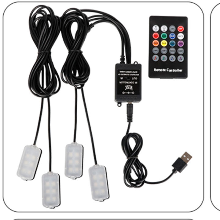 Led Car Foot Ambient Light With USB Neon Mood Lighting Backlight Music ...