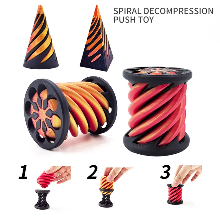 3D Printed Spiral Cone Toy Impossible Pyramid Passthrough Sculpture ...