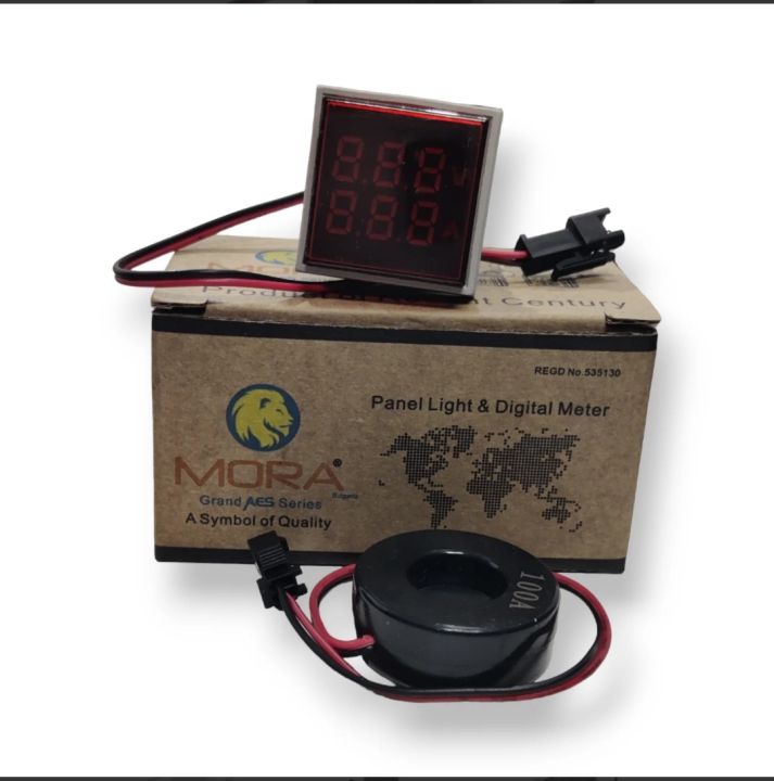 Original Mora Digital Volt Amp Meter with CT Coil | AC 80–300V 100A ...