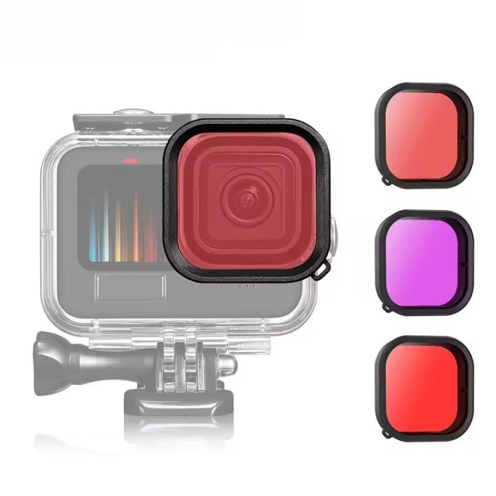 PULUZ PU527 Dive Filter for GoPro Hero13/12/11/10/9 Black Red/Purple ...