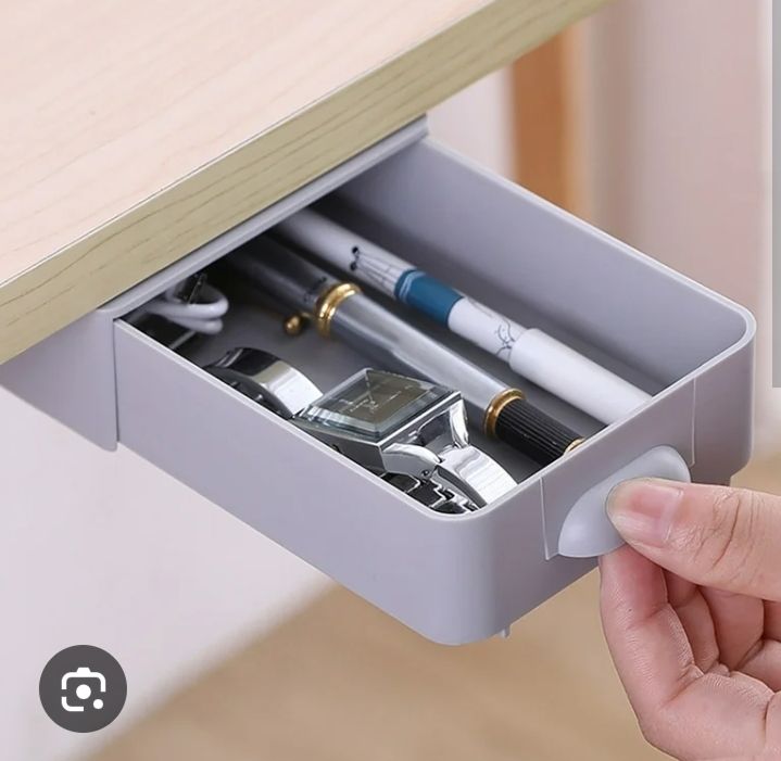 Table Storage Drawer Organizer Box Pencil Tray Desk Hidden Under Desk ...