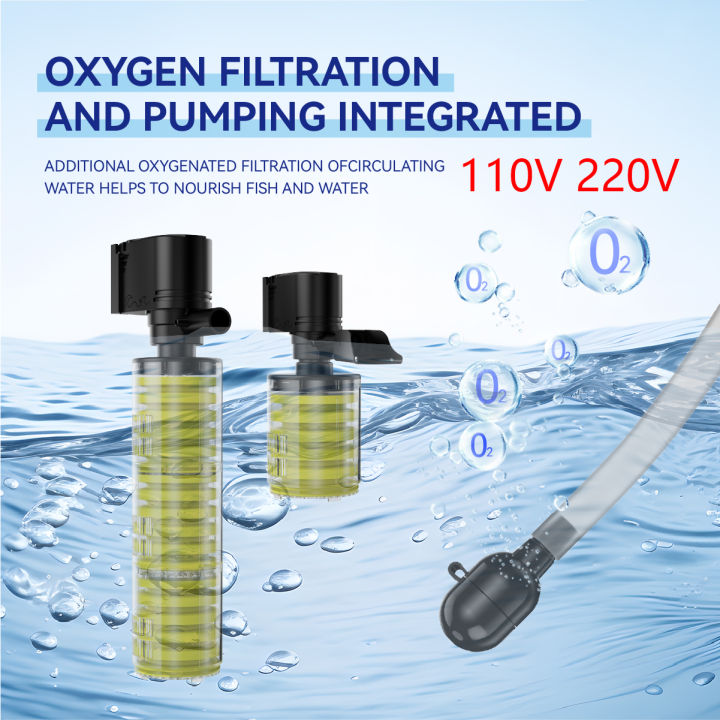 110V 220V new reinforced aquarium built-in sponge filter three-in-one ...