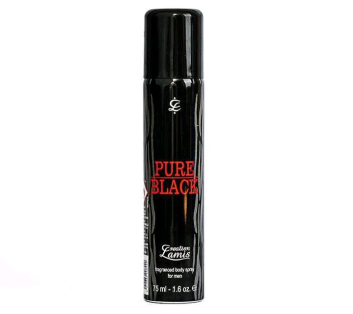 Original Pure Black Lamis Creation Body Spray 75 ML | Daraz.pk
