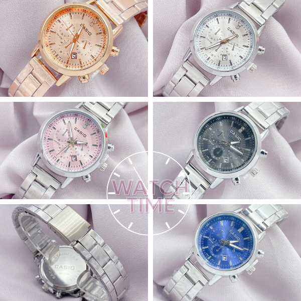 Watchtime Casio Men Women's 3-band strap date diamond point dial free ...