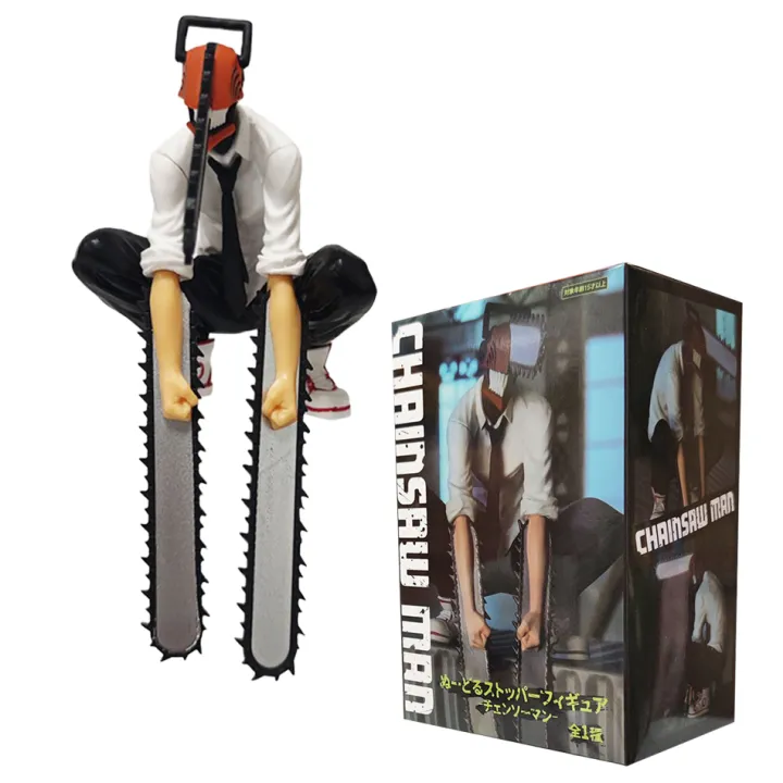 18CM Anime Chainsaw Man Denji Figure PVC Chainsaw Helmet Movable Power ...