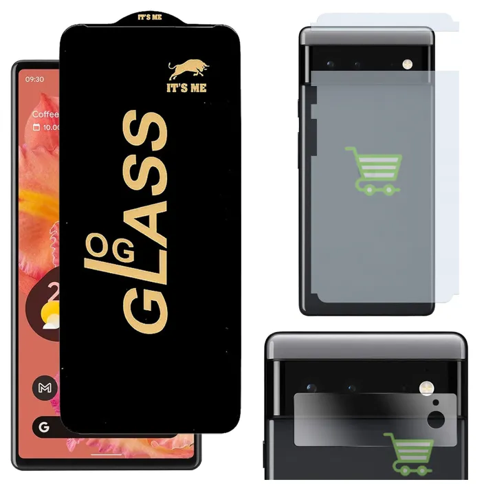 Google Pixel 6 OG Glass Protector HD Plus Premium Quality Glass + Back ...