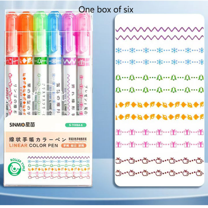 A cute stationery gift set with 6pcs/3pcs flower shaped curve pens ...