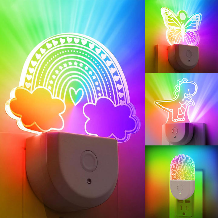 Night Lights Plug Into Wall Color Changing Night Light for Kids RGB LED ...