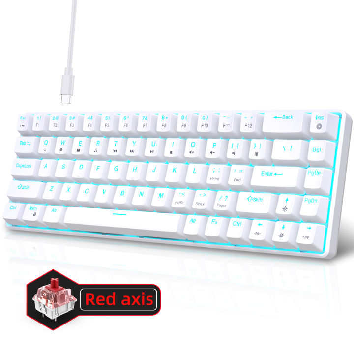 HXSJ V800 65% Mini Mechanical Gaming Keyboard Hot-Swappable Blue/Red ...