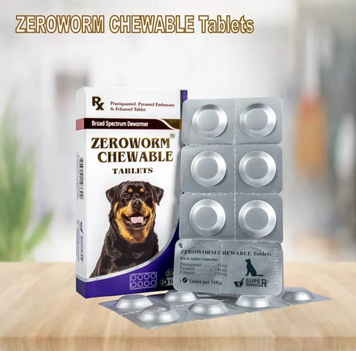SuperX ZeroWorm Chewable Tablets for Pets 2 Pack | Daraz.lk