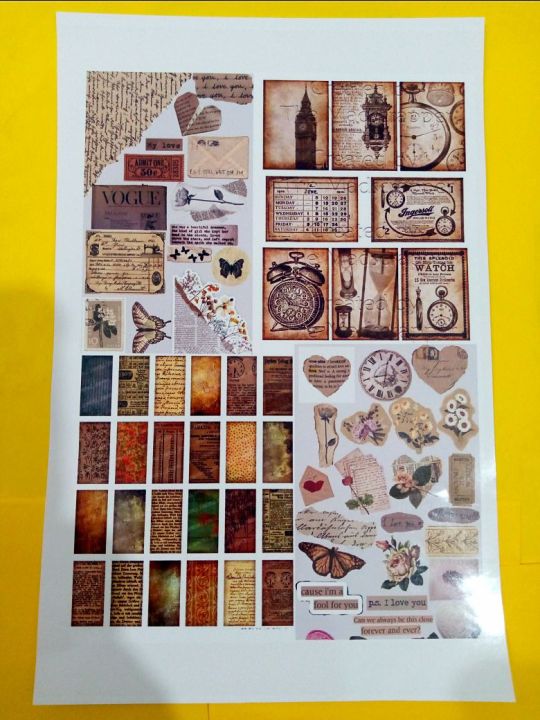 Set of 2 Vinatge Themed stickers sheet | Daraz.pk