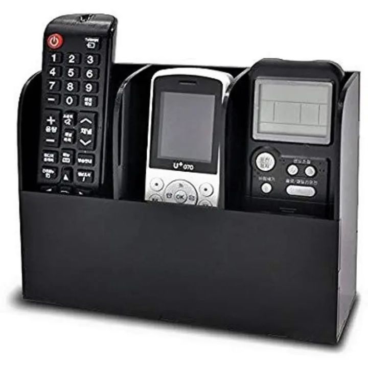 Black Acrylic TV AC Remote Control Holder 3 Compartments | Daraz.pk