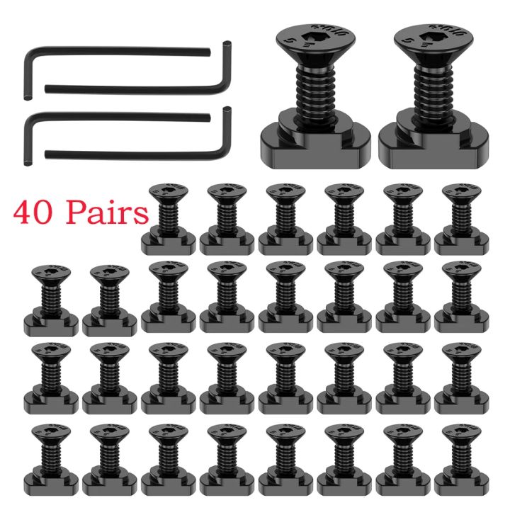 40Pairs M4 M-LOK Screw and Nut Replacement Rail T-Nut Screw Replacement ...