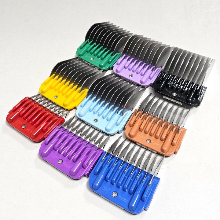 Animal Stainless Steel 9 Color Guide Comb Set for Most Oster/Wahl/Andis ...