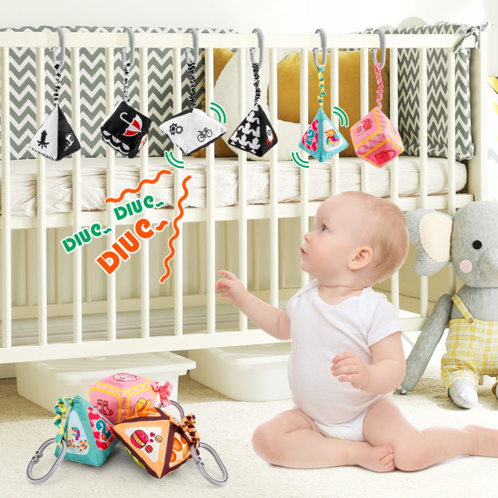 Newborn Black-and-White Visual and Grasping Skills Training Toy Baby ...