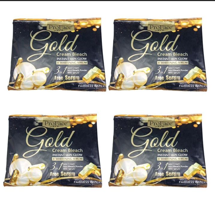 PRO-FACE Gold Cream Bleach Sachet 3in1 With Serum | Daraz.pk