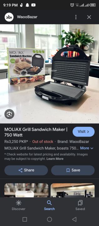 Moliax grill maker Sandwich machine | Daraz.pk