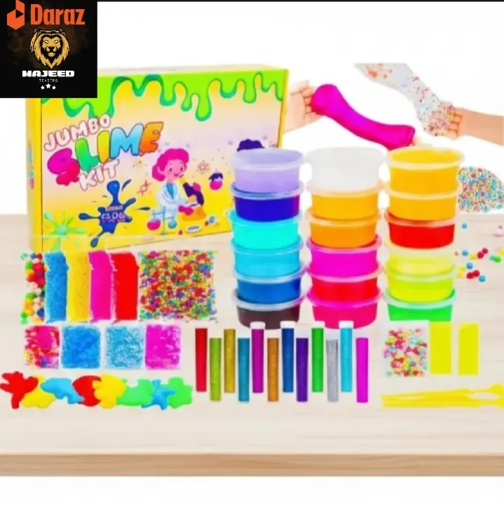 🎁 Jumbo Slime Kit – 12 Slime Packs + 6 Glitter Bottles + 🌈 500 Orbeez ...