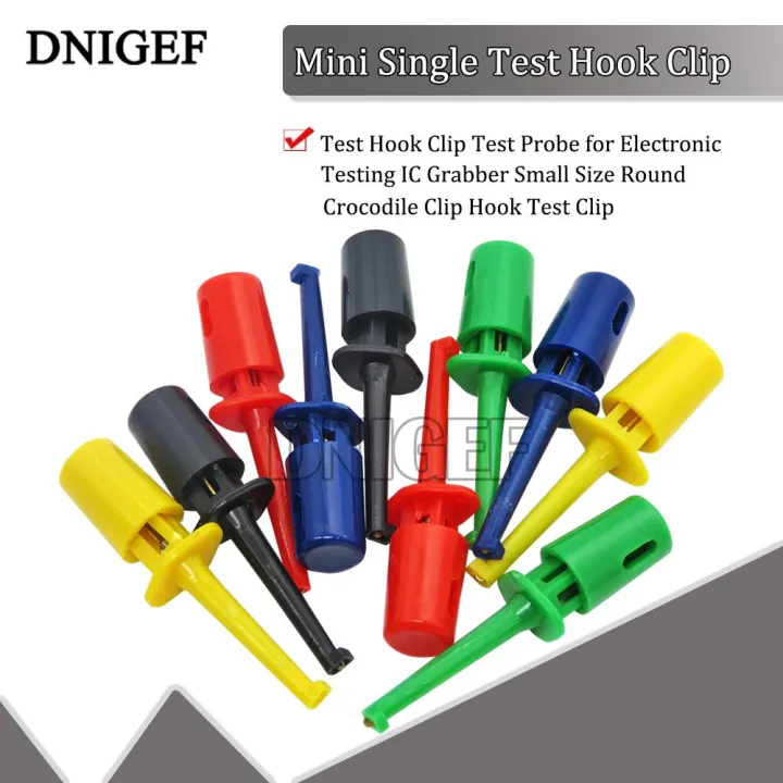 10 PCS Mini Single Test Hook Clip Test Probe for Electronic Testing IC ...