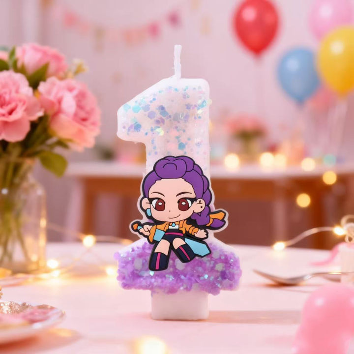 2025 Stitch Anime 0-9 Number Candle Cute 3D Page Cartoon Character ...