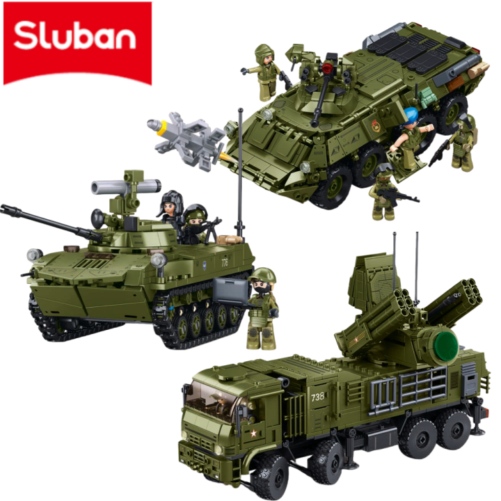NEW Sluban Military Model Bricks Tank Infantry Fighting Vehicle Air ...